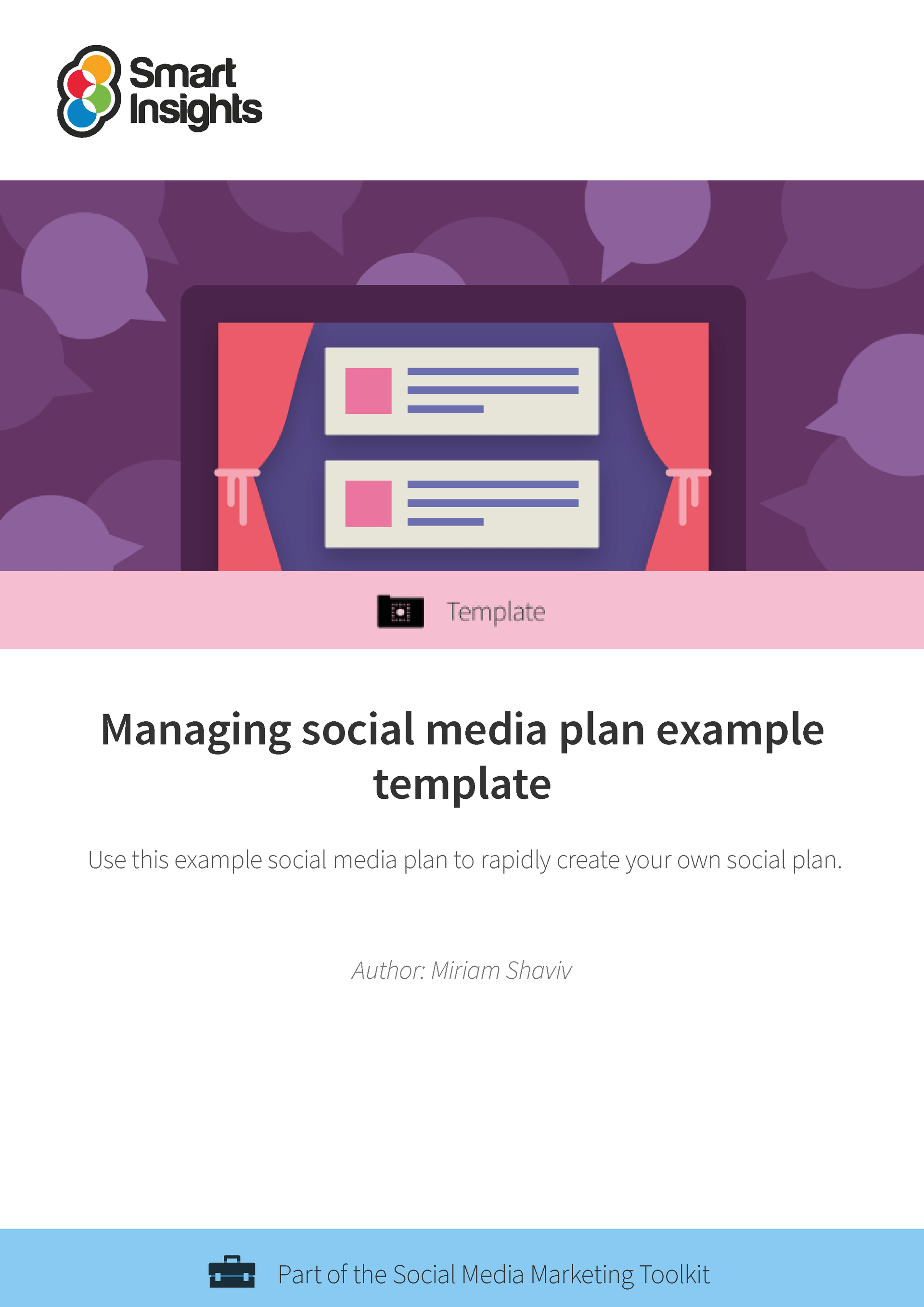 Managing social media plan example template – Smart Insights